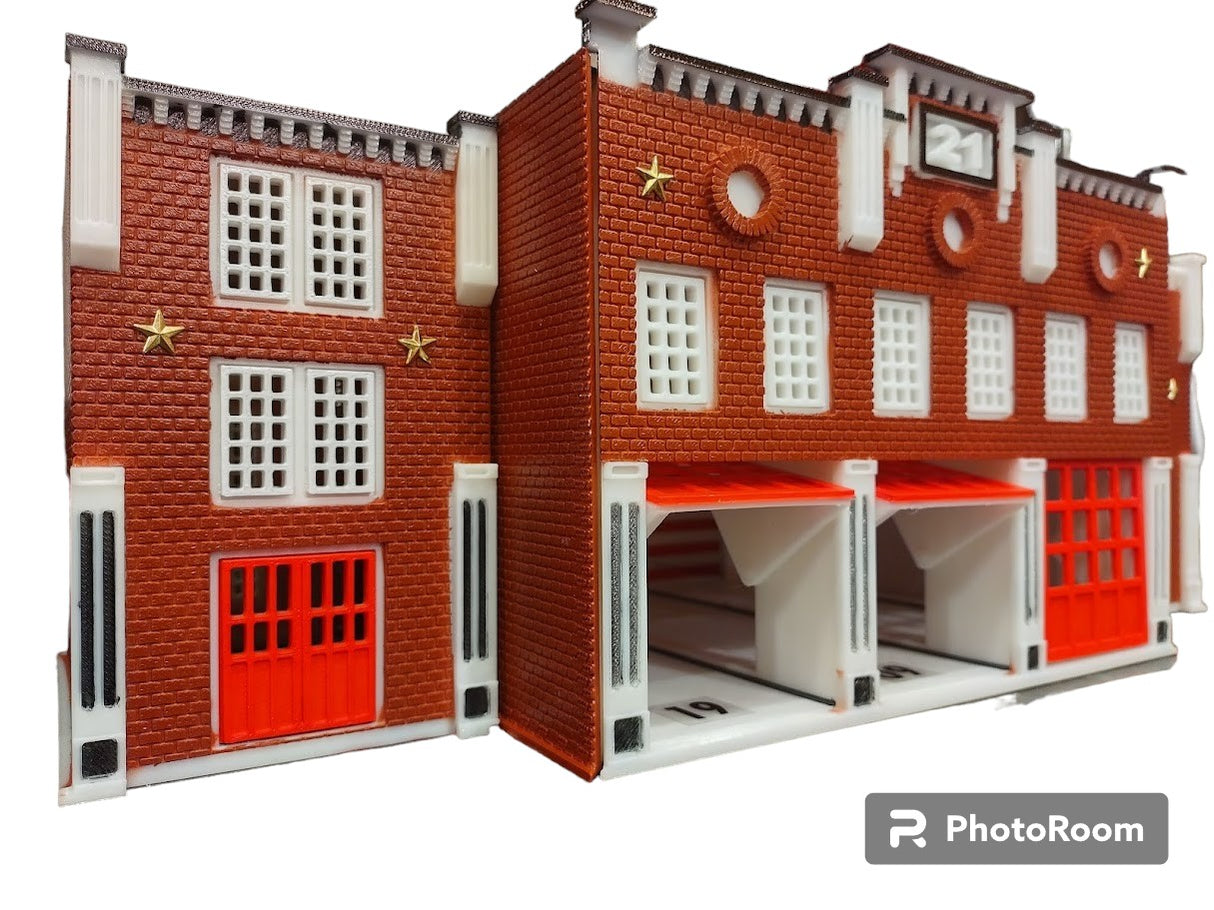 HO Scale Fire Station 21 — Print Station 3d