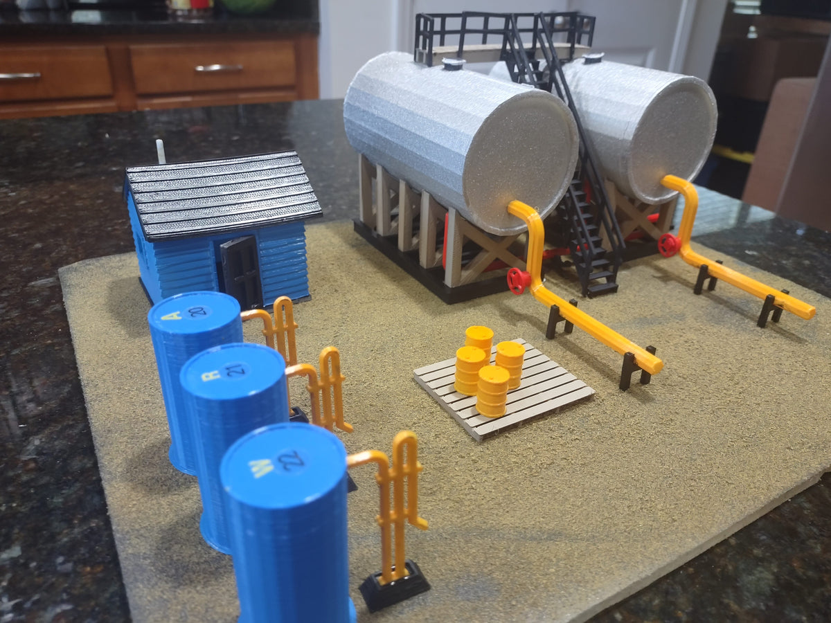 G Scale Oil Distribution Station — Print Station 3d