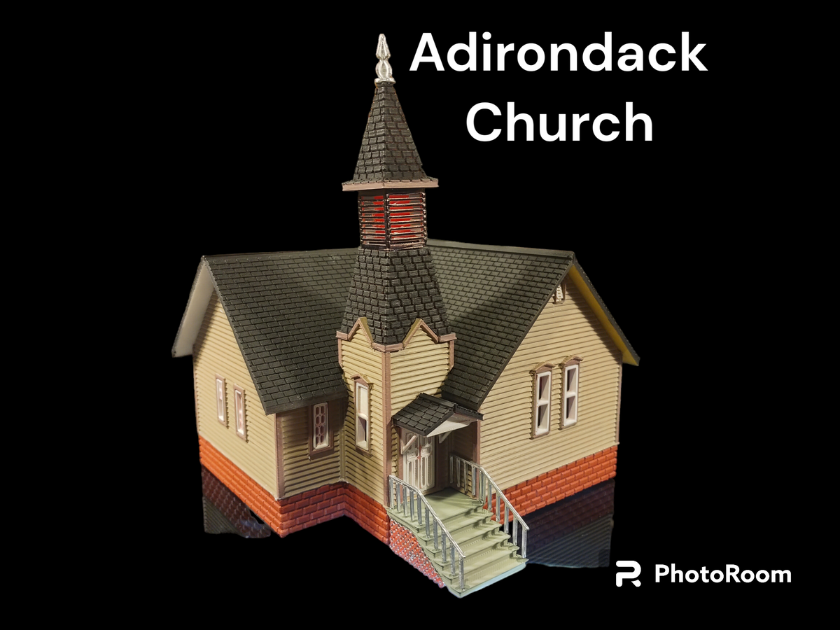 HO Scale Adirondack Church — Print Station 3d