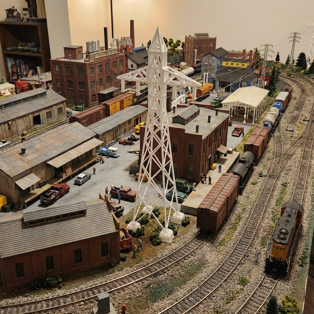 HO Scale High Tension Power Poles — Print Station 3d