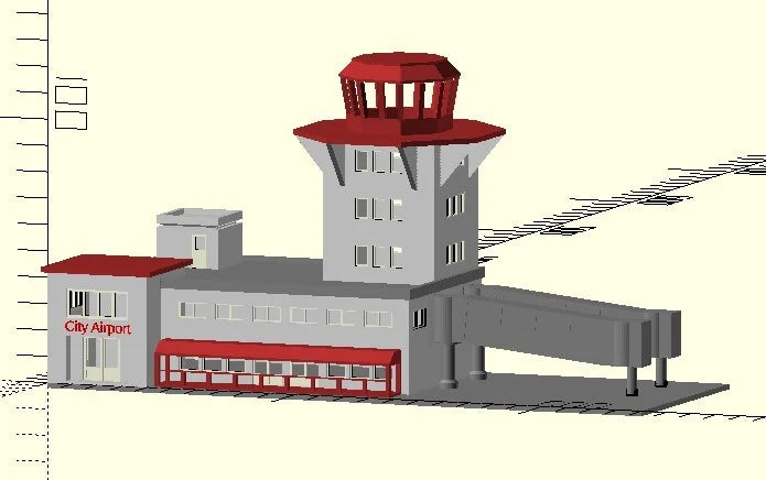 N Scale Airport Terminal — Print Station 3d