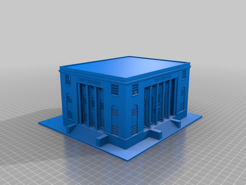 N Scale County Court House Extra Large Model — Print Station 3d