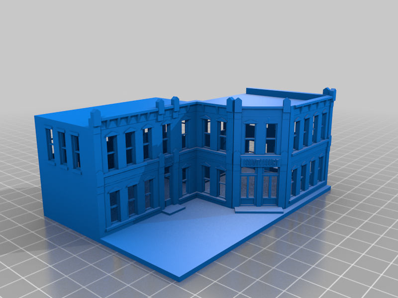 N Scale Court House — Print Station 3d