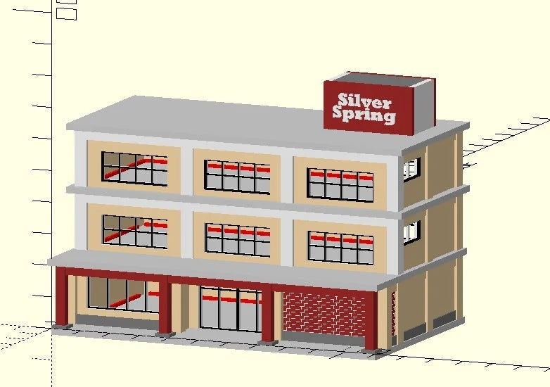 N Scale Hot Springs INN — Print Station 3d