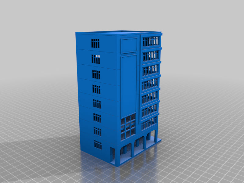 N Scale Tall office Building 8-Story — Print Station 3d